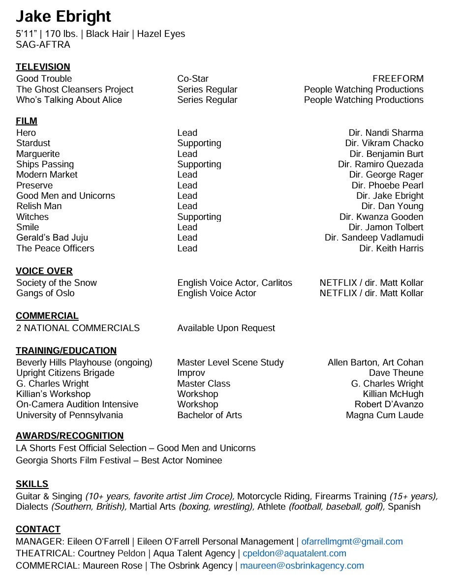 Resume – Jake Ebright